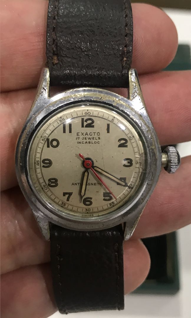 Vintage Exacto Swiss Made Watch, Men's Fashion, Watches & Accessories ...