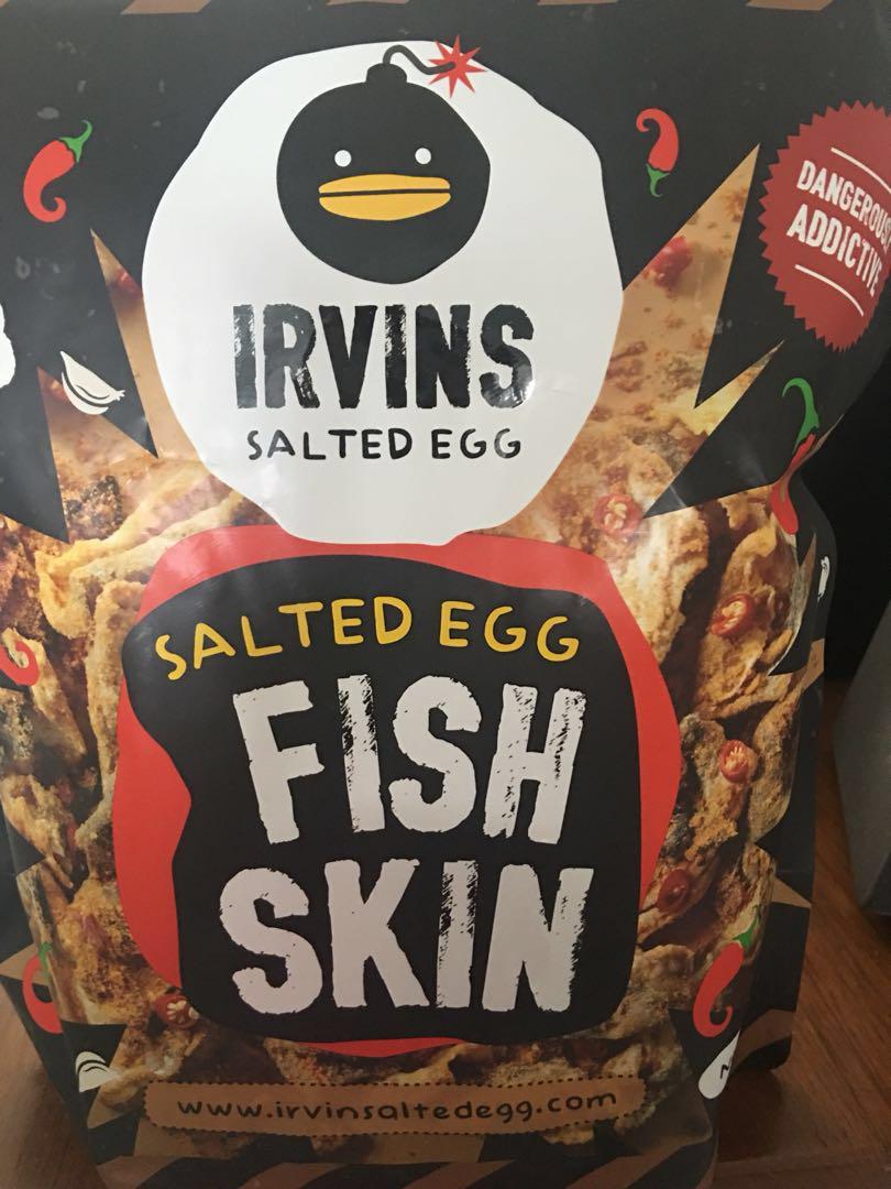 Irvin’s hot bomb salted egg fish skin - 3 packets available, Food ...