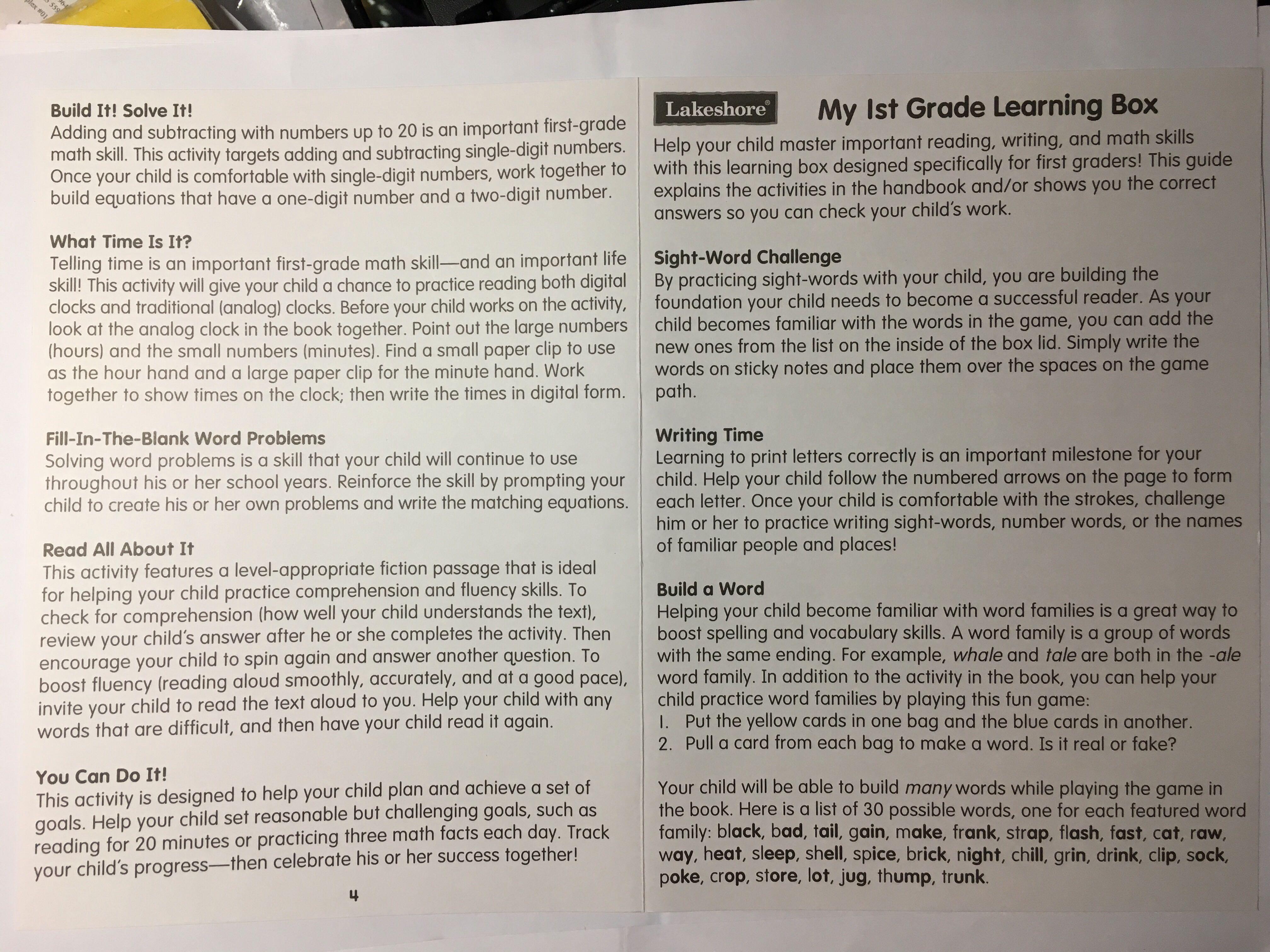 Lakeshore My First Grade Learning Box, Hobbies & Toys, Toys & Games on ...