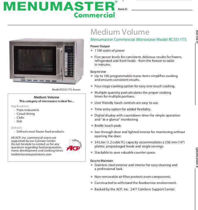 Microwave (RCS511TS), TV & Home Appliances, Kitchen Appliances, Ovens ...