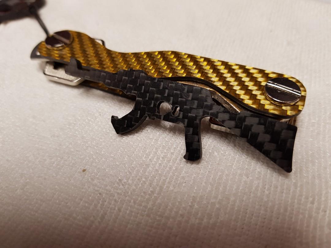 OEM Customised Pure Carbon Fiber AK47 keychain / Keyring CF Carbonfiber ...