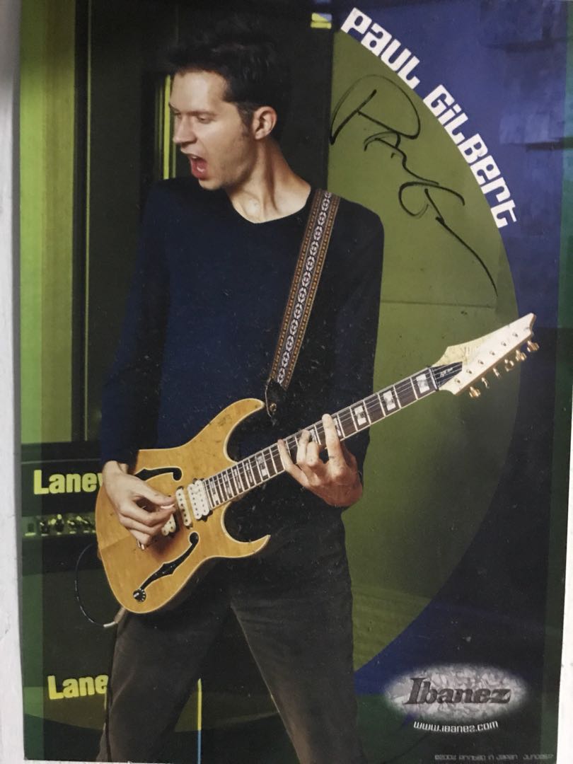 Signed Paul Gilbert mini poster, Hobbies & Toys, Music & Media, Music ...