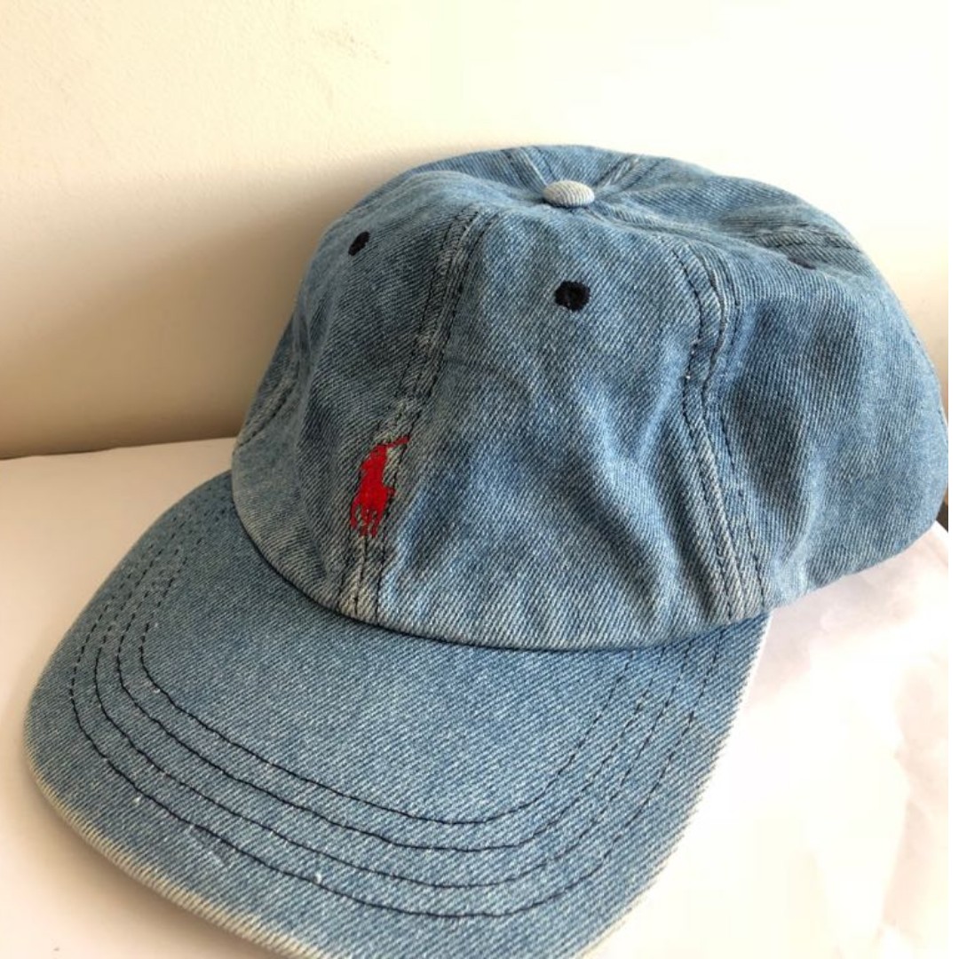 Vintage Polo Ralph Lauren Denim Baseball Cap, Men's Fashion, Watches ...