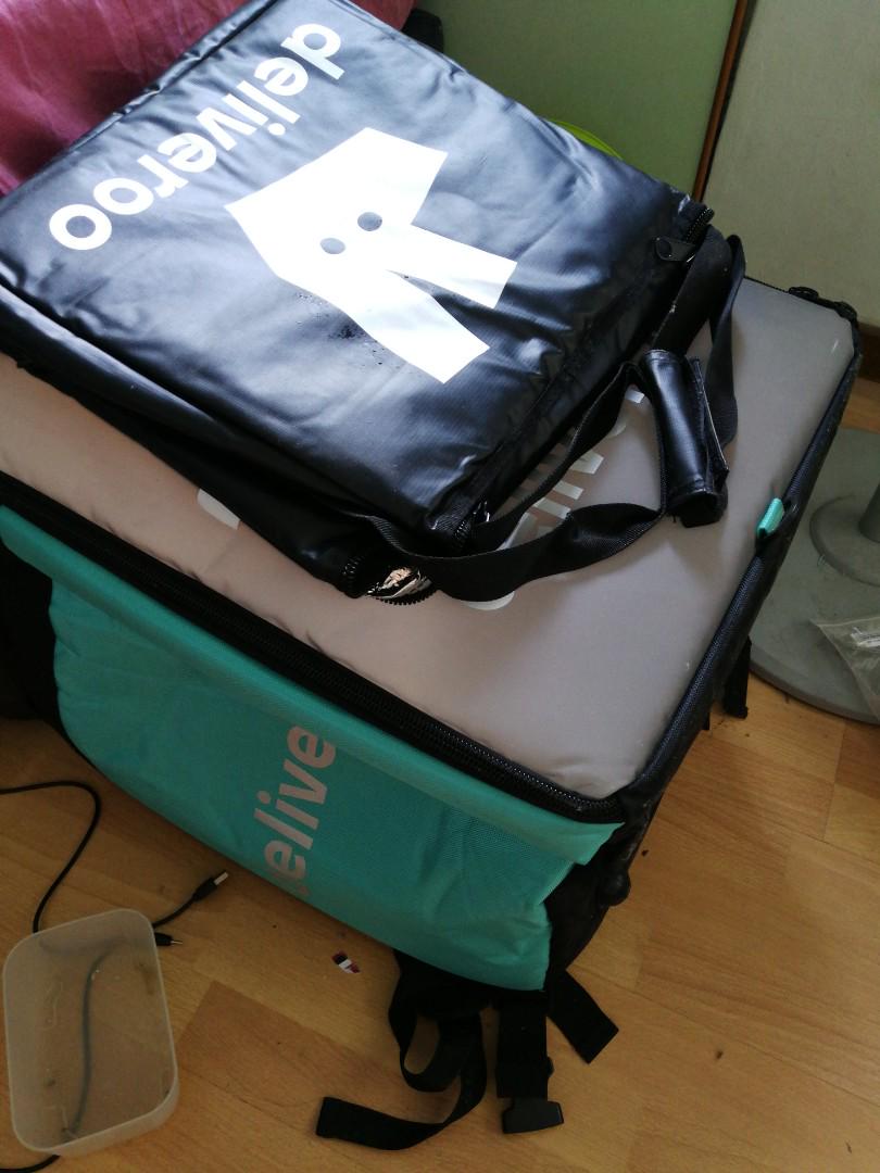 Deliveroo rider backpack and thermal bag, Everything Else on Carousell