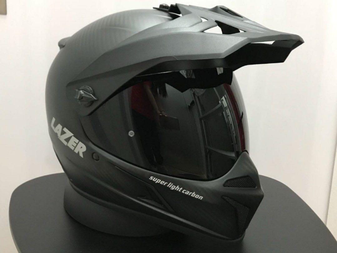 Lazer Enduro Carbon Helmet, Motorcycles, Motorcycle Apparel on Carousell