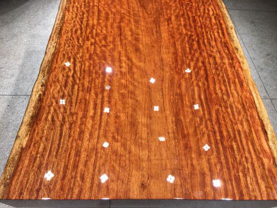 live edge bubinga waterfall dinner solid table kevazingo, Furniture ...