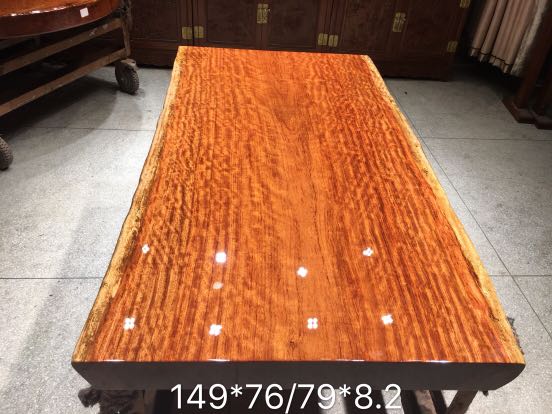 live edge bubinga waterfall dinner solid table kevazingo, Furniture ...