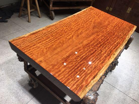 live edge bubinga waterfall dinner solid table kevazingo, Furniture ...