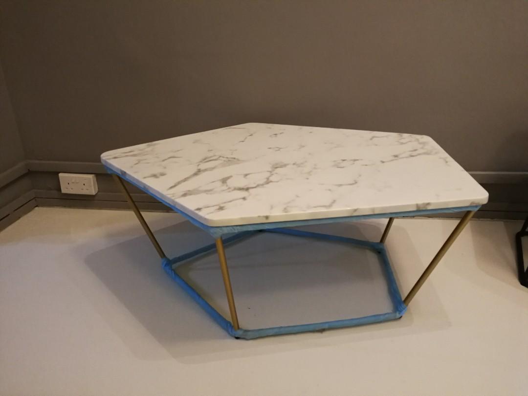 Instock Marble Pentagon Coffee Table, Furniture & Home Living ...