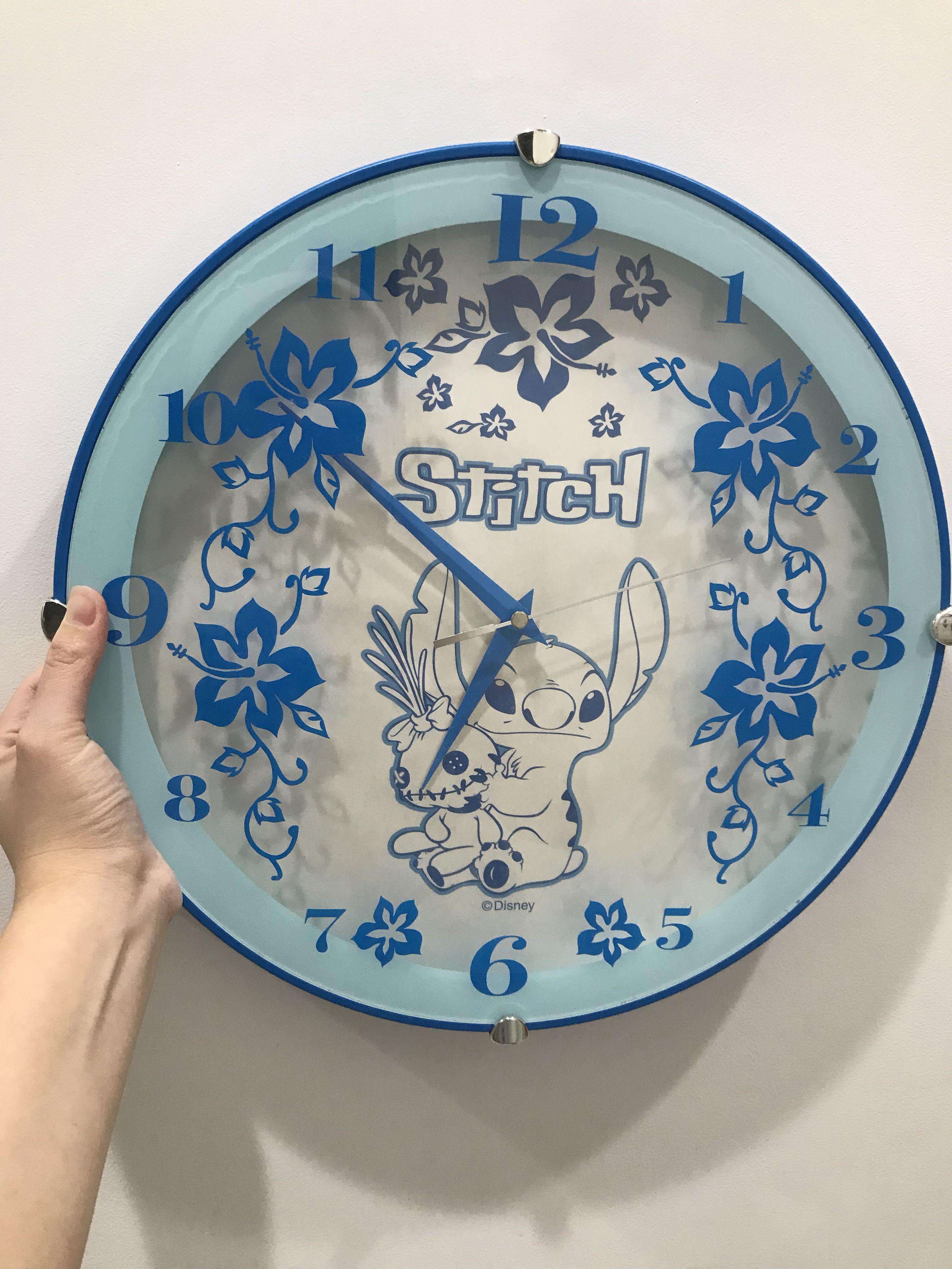 Stitch clock, Furniture & Home Living, Home Decor, Clocks on Carousell