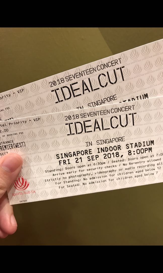 WTS SEVENTEEN IDEAL CUT CONCERT VIP STANDING TICKETS, Hobbies & Toys ...