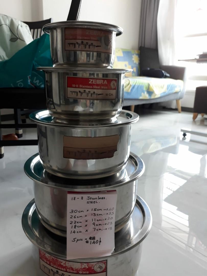 Zebra Brand Stainless Steel kitchen ware Full Set, Furniture & Home ...