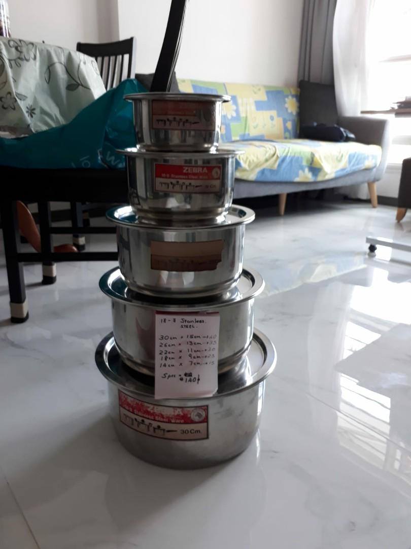 Zebra Brand Stainless Steel kitchen ware Full Set, Furniture & Home ...