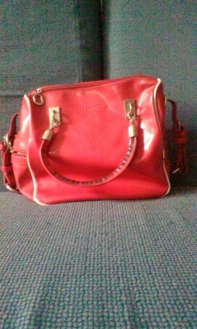 Authentic MANDI by Milano red charole bag, Women's Fashion, Bags ...