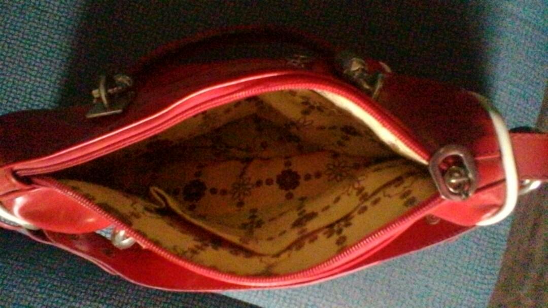 Authentic MANDI by Milano red charole bag, Women's Fashion, Bags ...