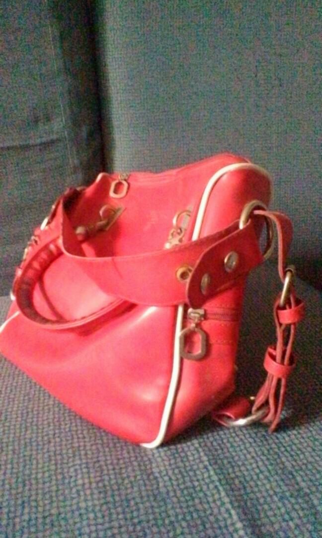 Authentic MANDI by Milano red charole bag, Women's Fashion, Bags ...