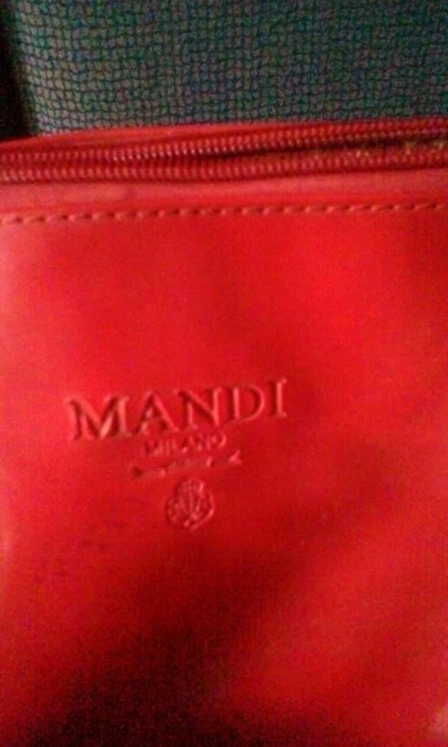Authentic MANDI by Milano red charole bag, Women's Fashion, Bags ...