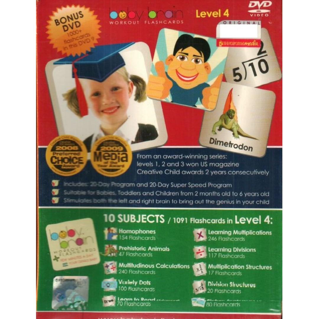 Baby Brain Workout Flashcards Level 4 DVD, Hobbies & Toys, Music & Media, CDs & DVDs on Carousell