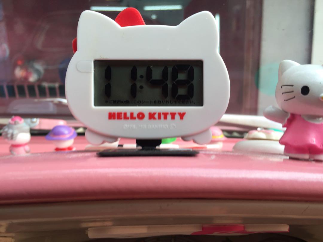 HELLO KITTY DIGITAL CLOCK BY SEIWA JAPAN, Auto Accessories on Carousell