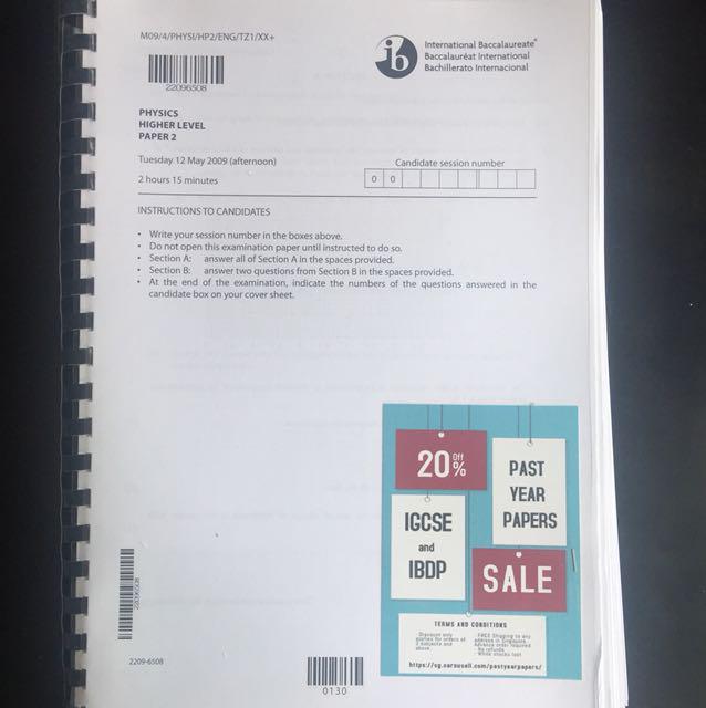 IB HL PHYSICS PAST YEAR PAPERS (2009-2016), Hobbies & Toys, Books ...