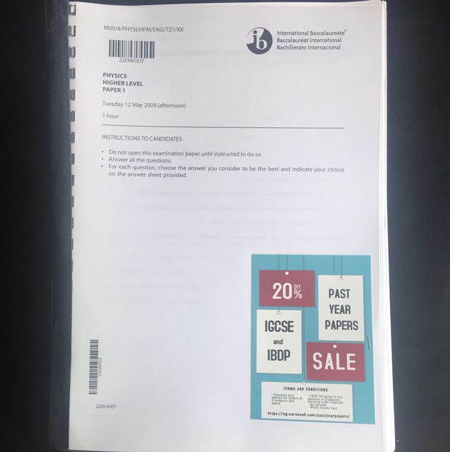 IB HL PHYSICS PAST YEAR PAPERS (2009-2016), Hobbies & Toys, Books ...