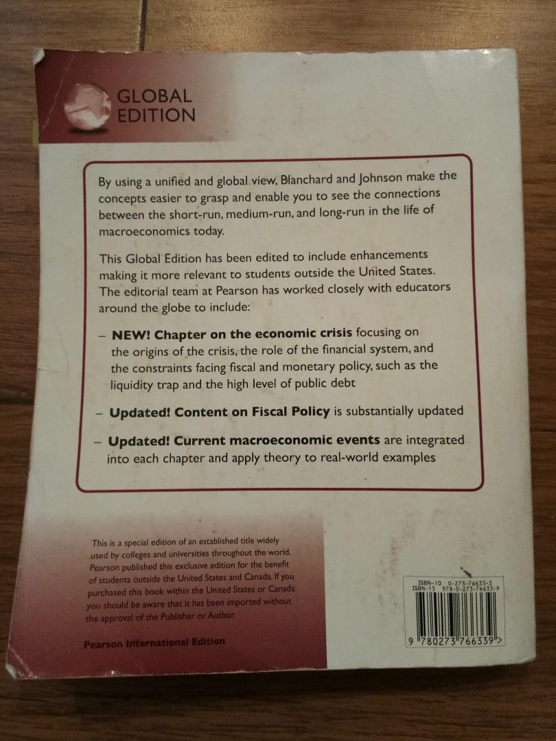 Macroeconomics 6th edition oliver blanchard, david R. Johnson PEARSON ... Macroeconomics 6th edition oliver blanchard, david R. Johnson PEARSON ...