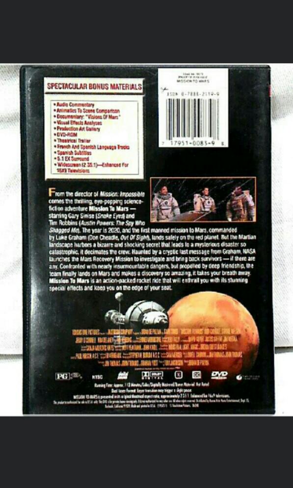 Mission to Mars ( Original dvd), Hobbies & Toys, Music & Media, CDs ...