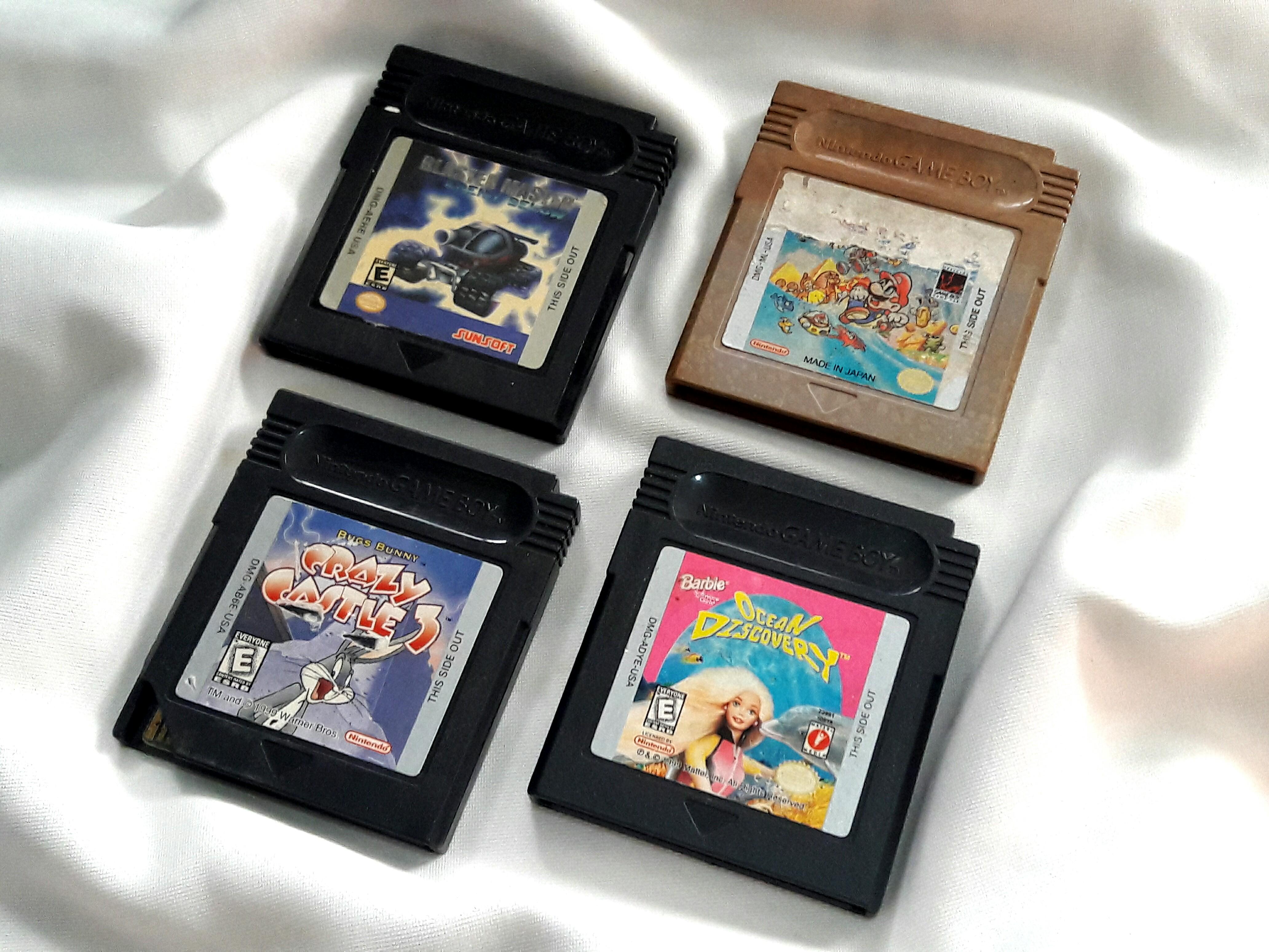 Neon Green Nintendo Gameboy Color GBC with Battery Cover 4 Game Carts ...