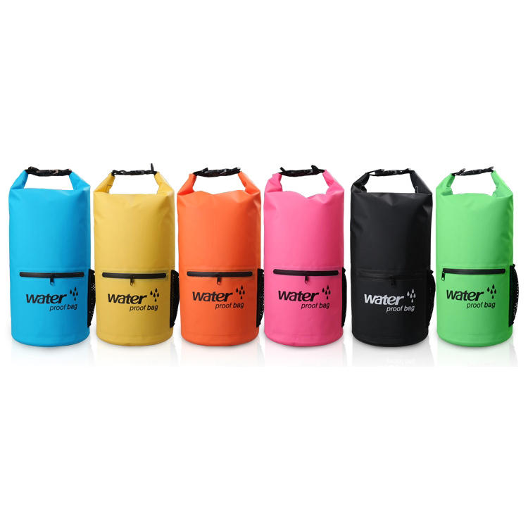 Outdoor Waterproof Bucket Dry Bag 10 Liter with Extra Pocket - Blue ...