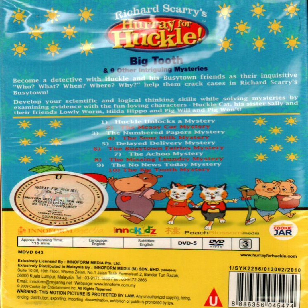 Richard Scarry's Hurray For Huckle! Big Tooth Vol.4 DVD, Hobbies & Toys ...