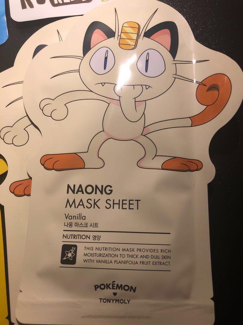 TONY MOLY X POKEMON FACIAL MASKS FROM KOREA, Beauty & Personal Care ...