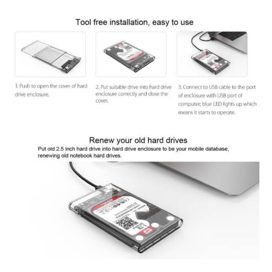 Brand new external 2.5 SSD / hard disk case enclosures USB3.1 Gen1 Type ...