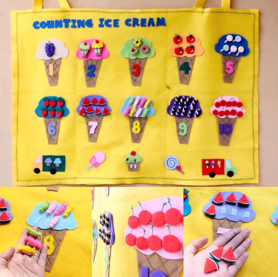 Counting Ice Cream Wall Chart, Babies & Kids, Infant Playtime on Carousell