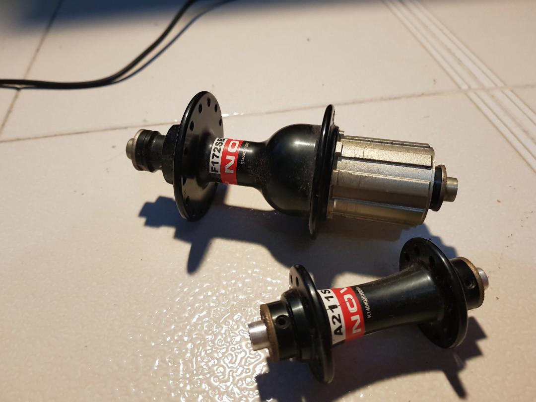 Front and rear Novatec wheel hubs, Sports Equipment, Bicycles & Parts ...