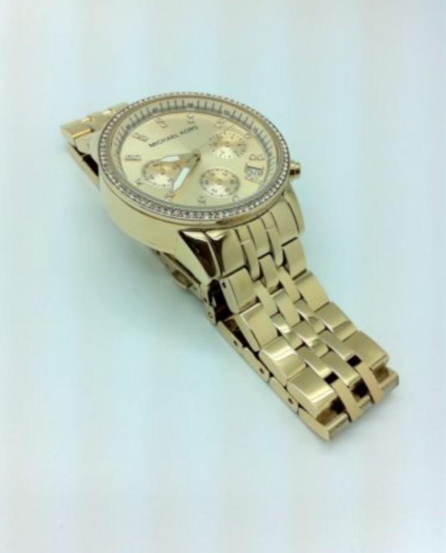 Authentic/Original Michael Kors Gold Runway Chronograph (MK5698), Women ...