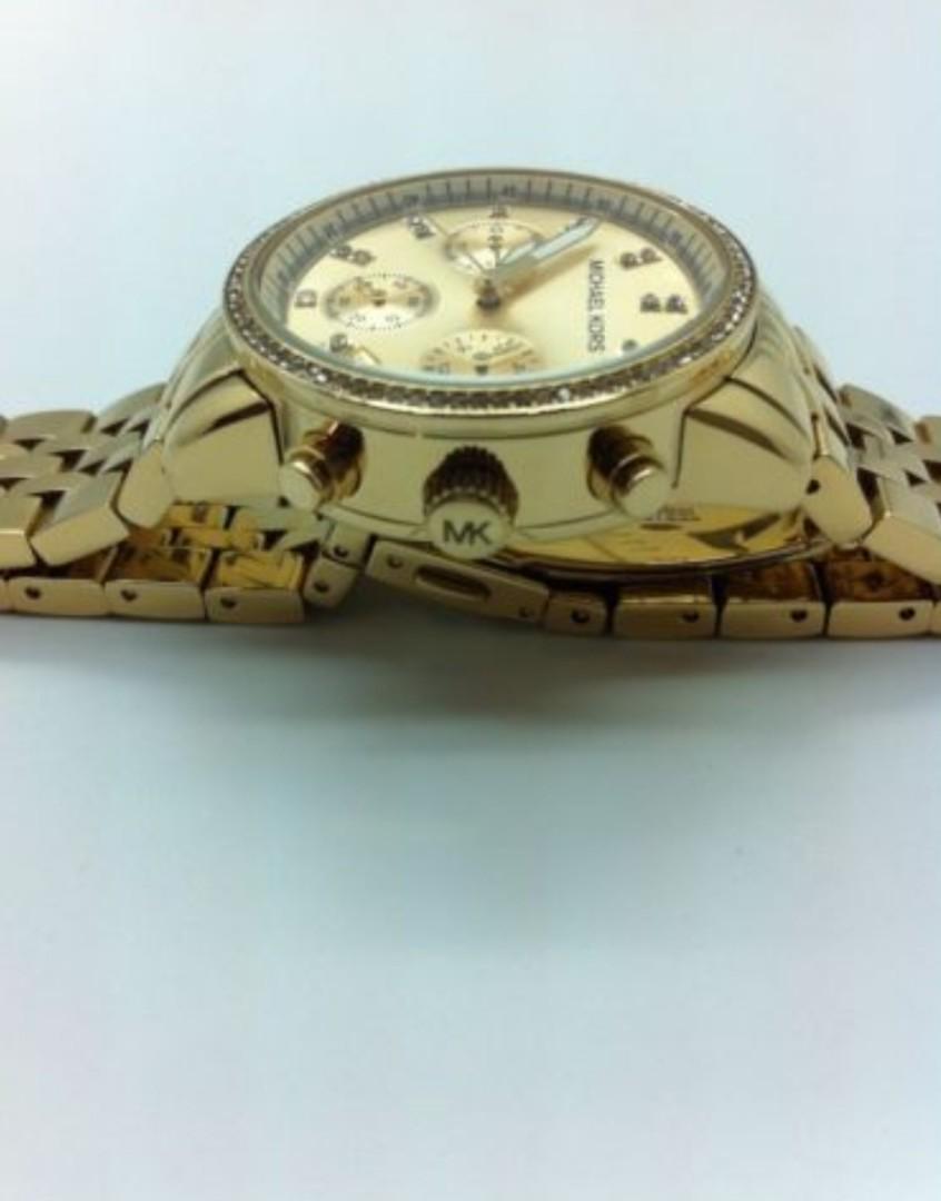 Authentic/Original Michael Kors Gold Runway Chronograph (MK5698), Women ...