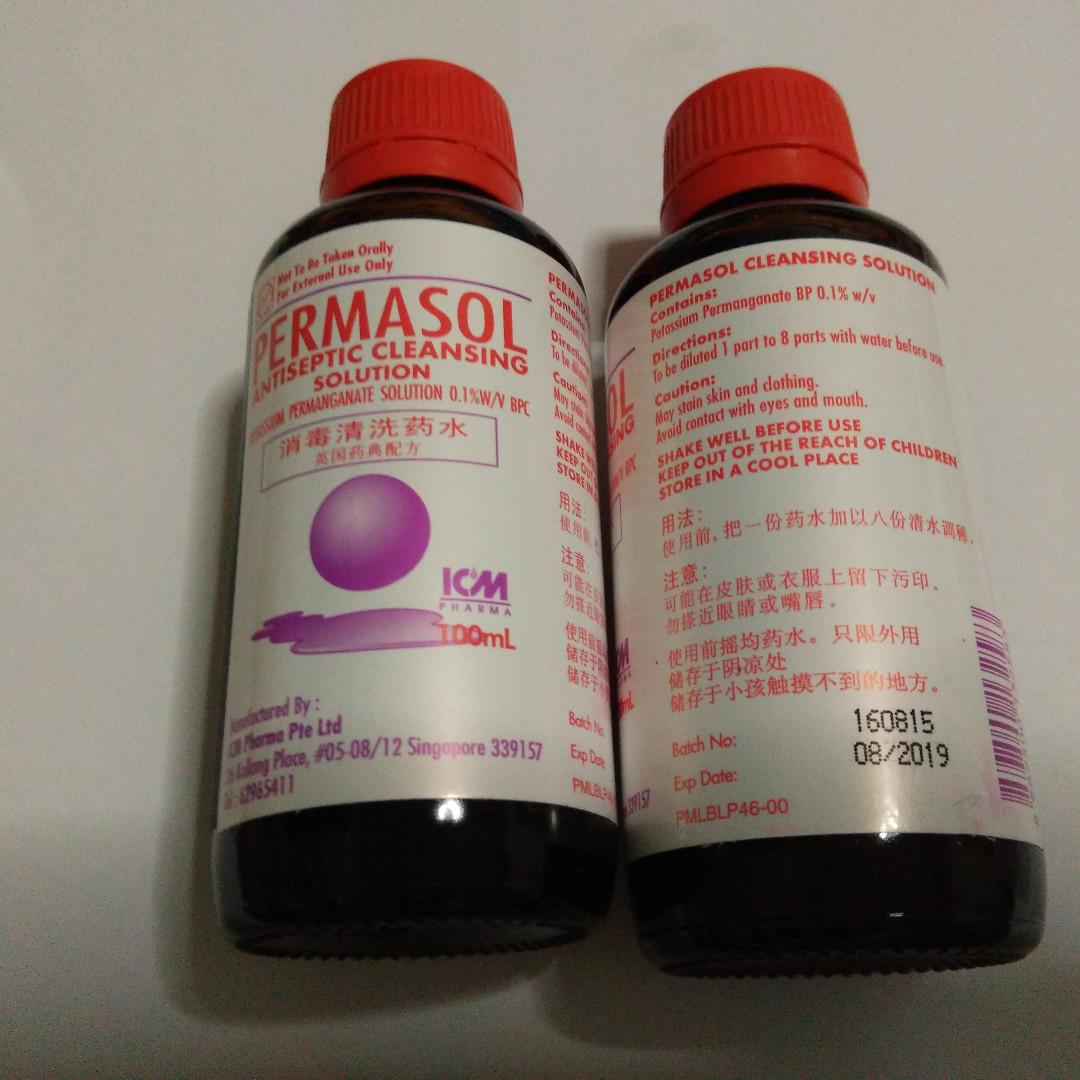Permasol Antiseptic Cleansing Solution 100ml (Potassium Permanganate ...