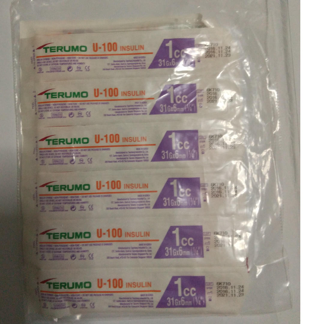 Terumo U-100 Insulin Syringe 1cc 31Gx6mm. Total 30 syringes available. , Health & Nutrition ...