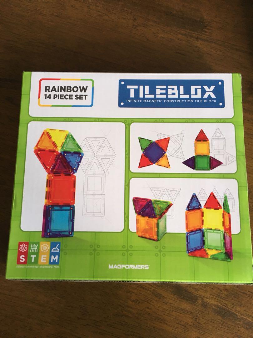 Tilebox by Magformers (Rainbow 14 piece set), Hobbies & Toys, Toys & Games on Carousell