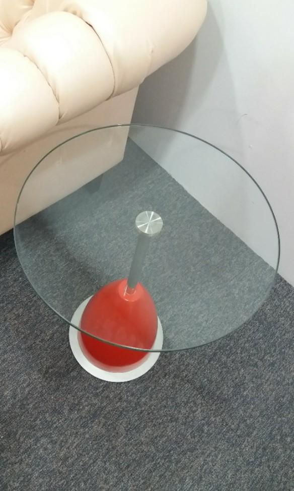 USED_Glass Top Round Side Table, Furniture & Home Living, Furniture ...