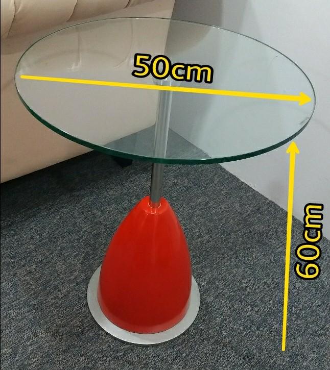 USED_Glass Top Round Side Table, Furniture & Home Living, Furniture ...