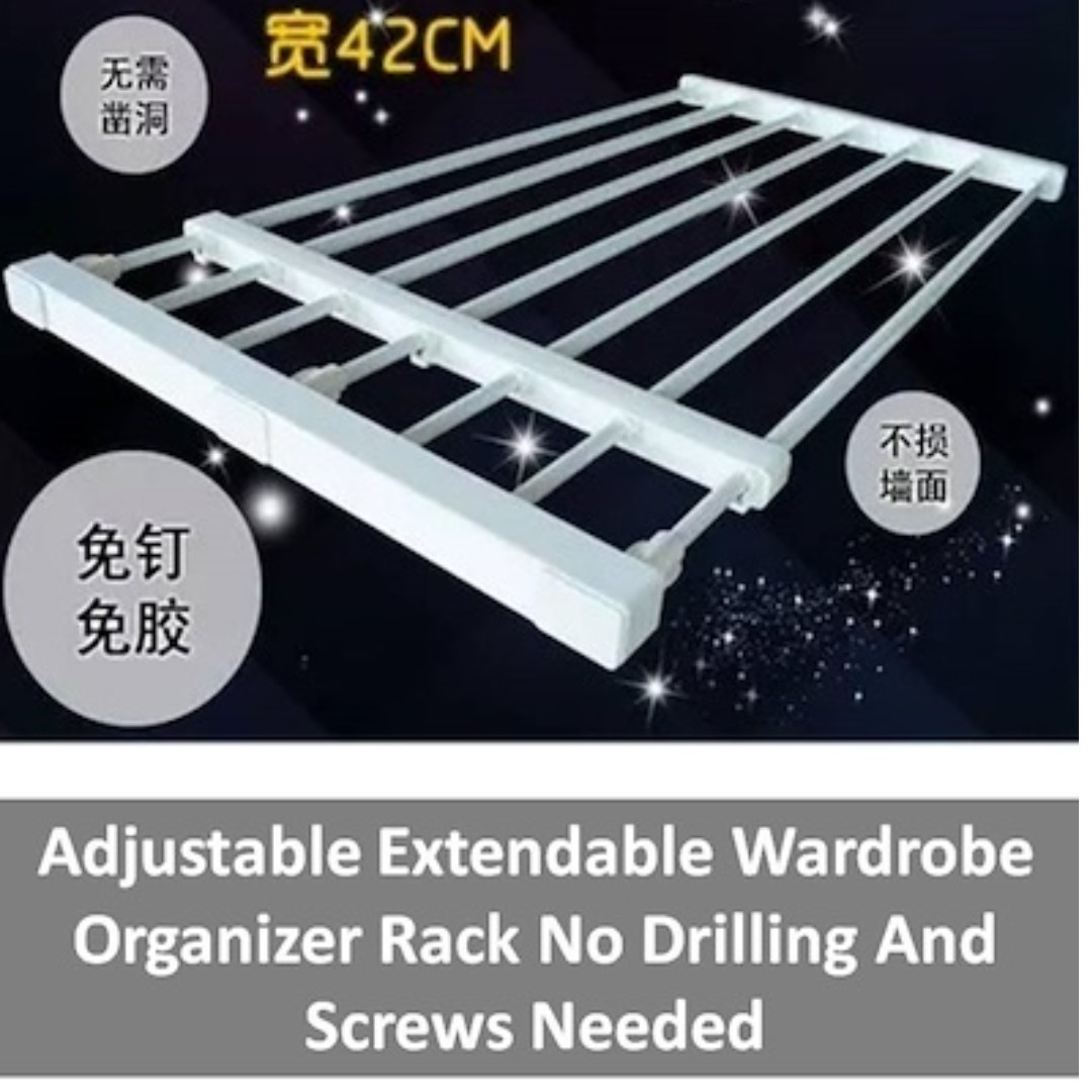 Adjustable Extendable Wardrobe Organizer (Shelf extender), Furniture ...
