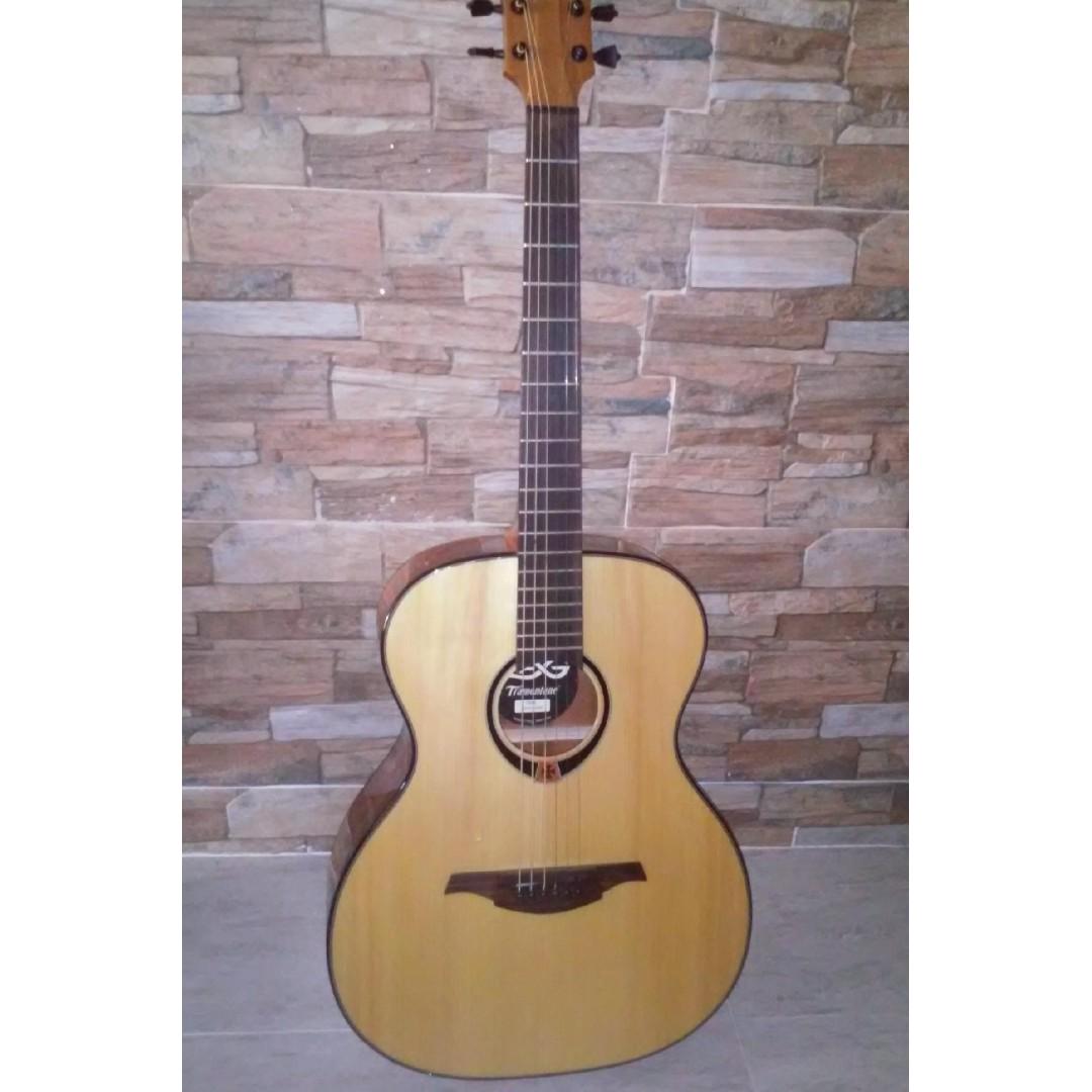 Brand new LAG Acoustic guitar with stand, bag and guitar strings ...