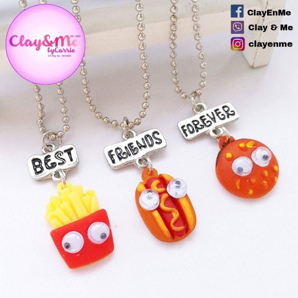 BURGER & FRIES BEST FRIENDS FOREVER chain necklace, Hobbies & Toys ...