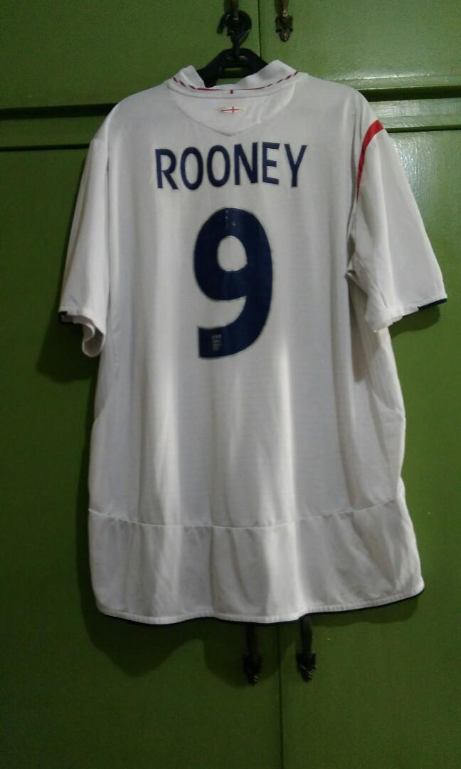 England Home 2006 Football Kit Wayne Rooney, Men's Fashion, Tops & Sets ...