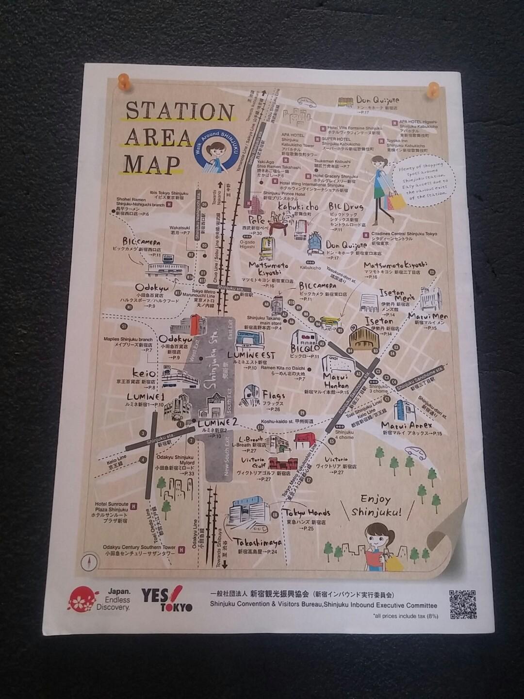 Free : Japanese shopping guide map : shin su ku, Hobbies & Toys ...