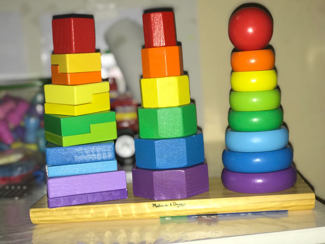 Melissa Doug geometric stacker, Hobbies & Toys, Toys & Games on Carousell