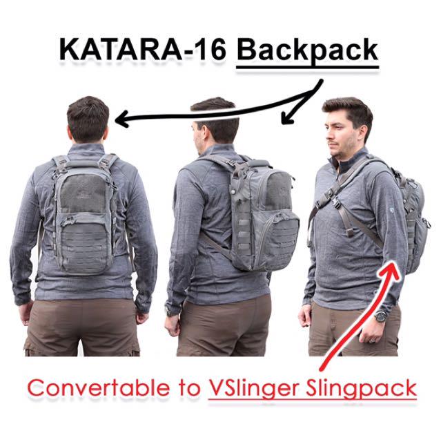 NEW Vanquest KATARA-16 Double Strap Backpack 16L, Convertible To Right ...