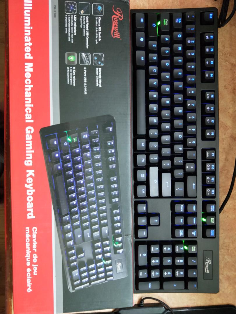 Rosewill RK9100 Blue Led Mechanical Keyboard, Computers & Tech, Parts ...
