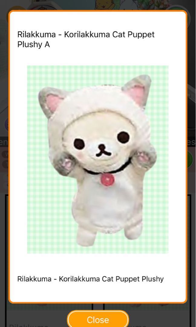 Toreba Korilakkuma Cat Puppet Plushy, Hobbies & Toys, Toys & Games on ...